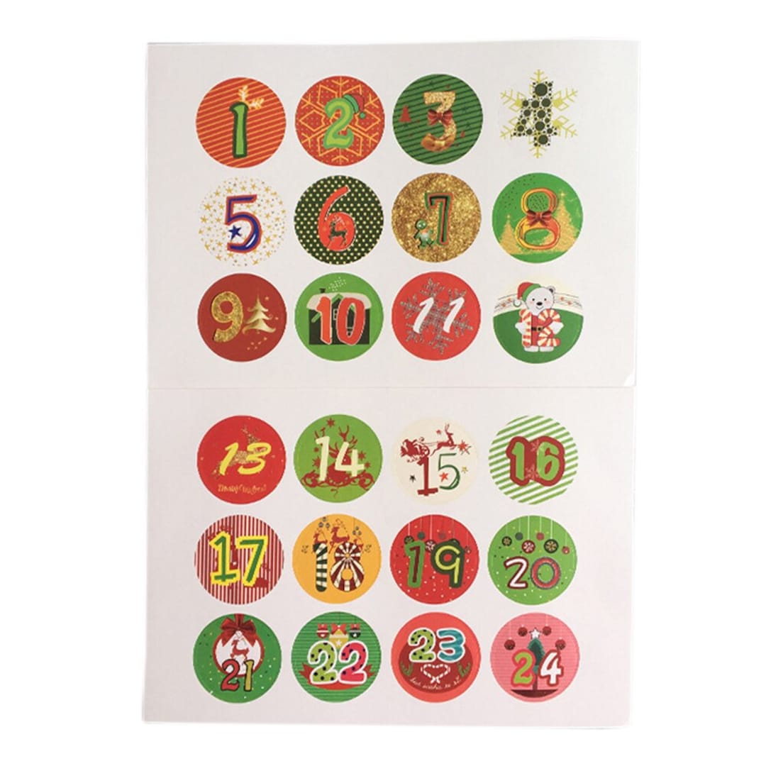 Christmas Advent Calendar Numbers Stickers Craft DIY 1-24 - Etsy