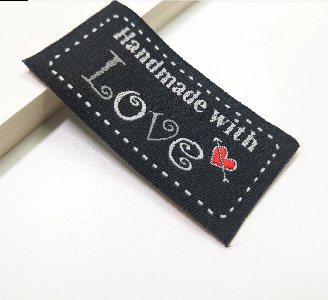 20 Handmade with love gewebte Label Tag Kleidung Stoff - Etsy.de