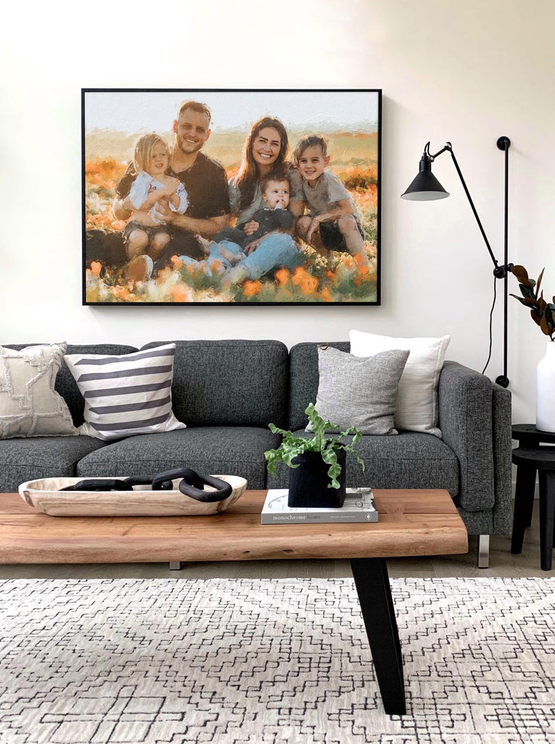 Painting From Photo Merge Custom Family Painting Portrait on Canvas ...