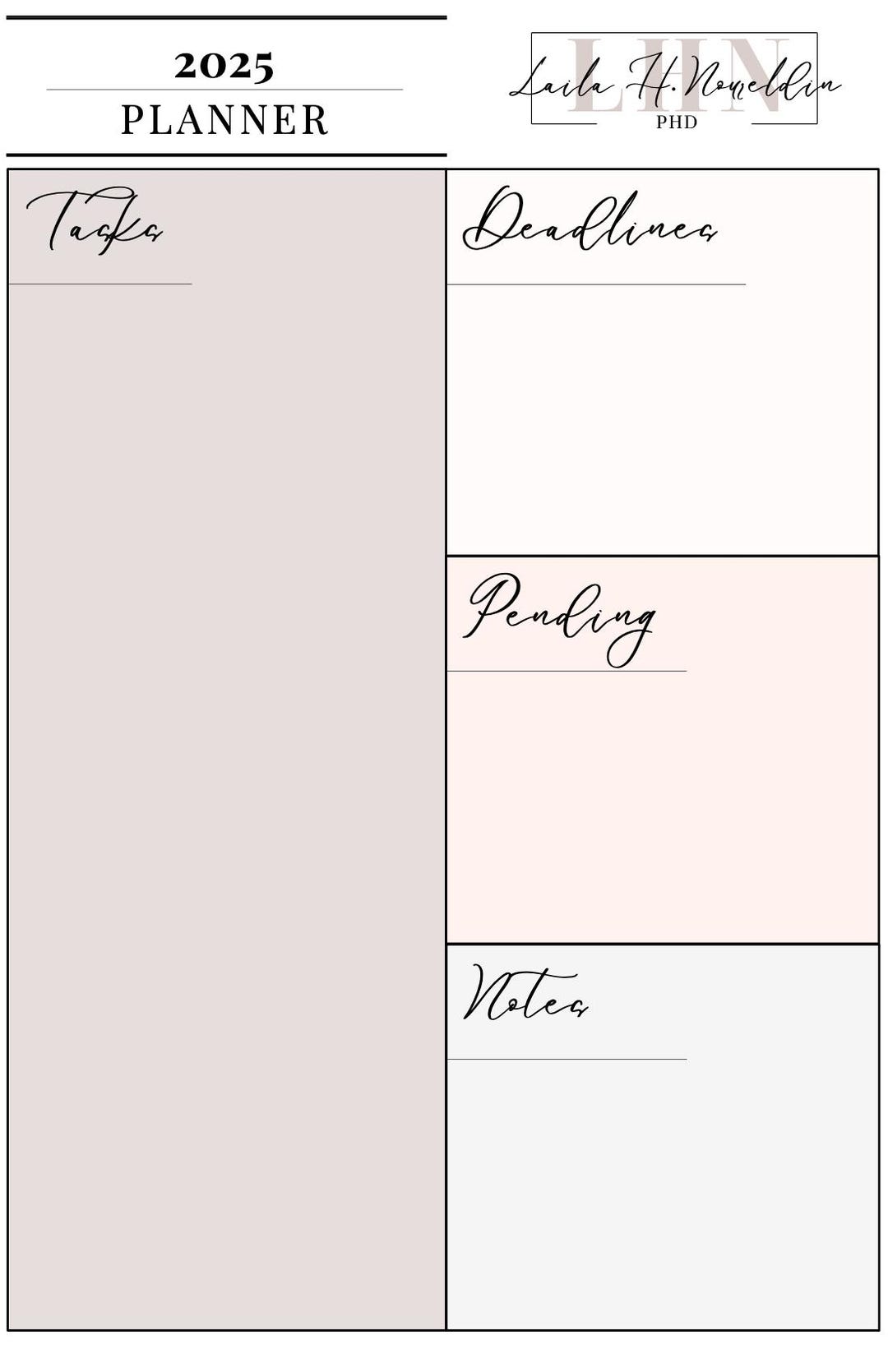 Minimalist 2025 Digital Planner for Microsoft Word | Fully Customizable ...