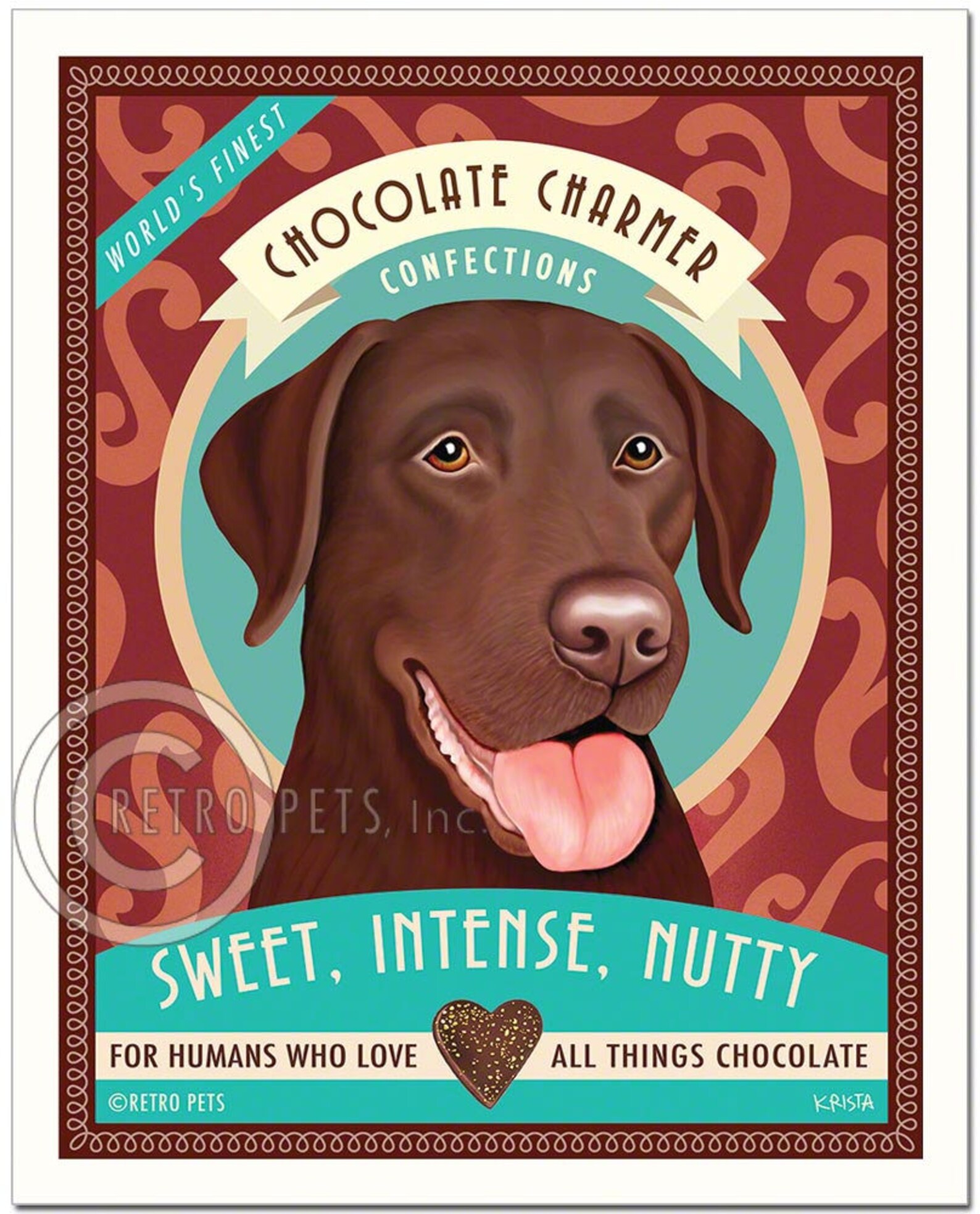 Chocolate Lab Art, Dog Wall Art, Dog Decor, Dog Lover Gift, Kitchen ...