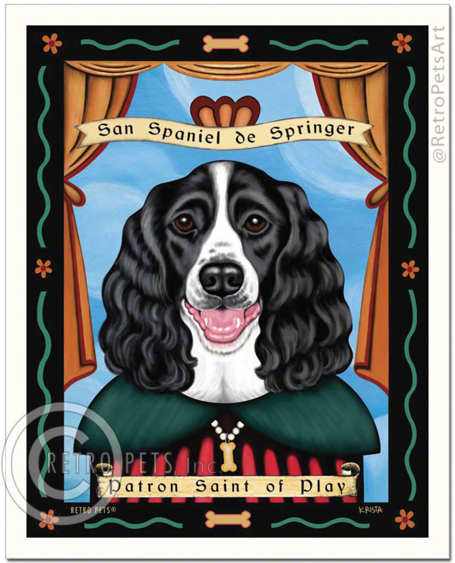 Springer Spaniel Art, Dog Wall Art , Dog Decor, Play, Kitchen Decor ...