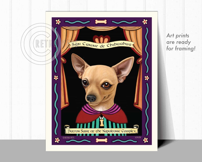 Chihuahua Art Dog Wall Art Napoleonic Complex Dog Decor - Etsy