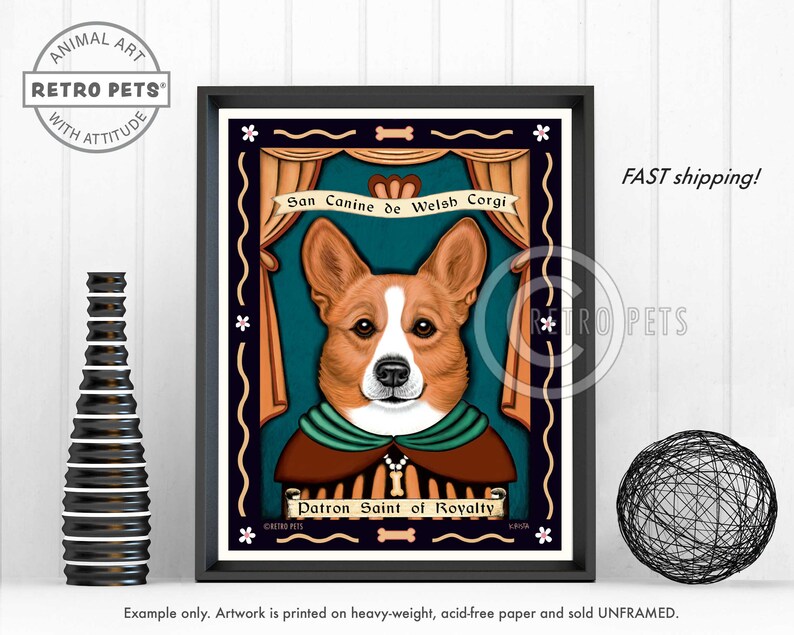 Corgi Art, Welsh Corgi, Dog Wall Art, Dog Decor, Royalty, Dog ...