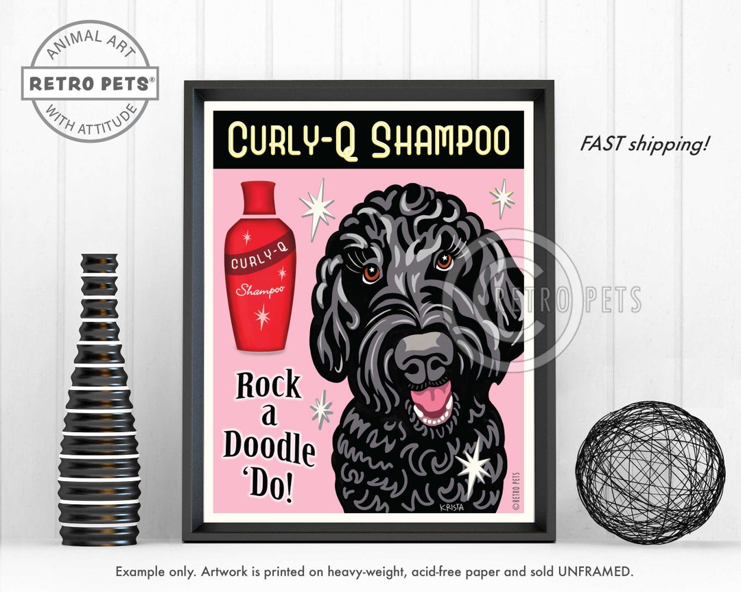 Black Goldendoodle, Doodle Art, Black Labradoodle, Pet Portrait, Dog ...