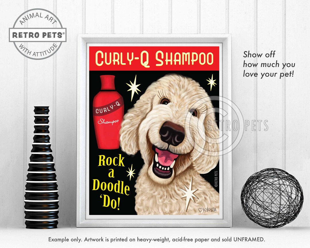Goldendoodle Art, Doodle Wall Art, Goldendoodle Decor, Doodle Dog Print ...