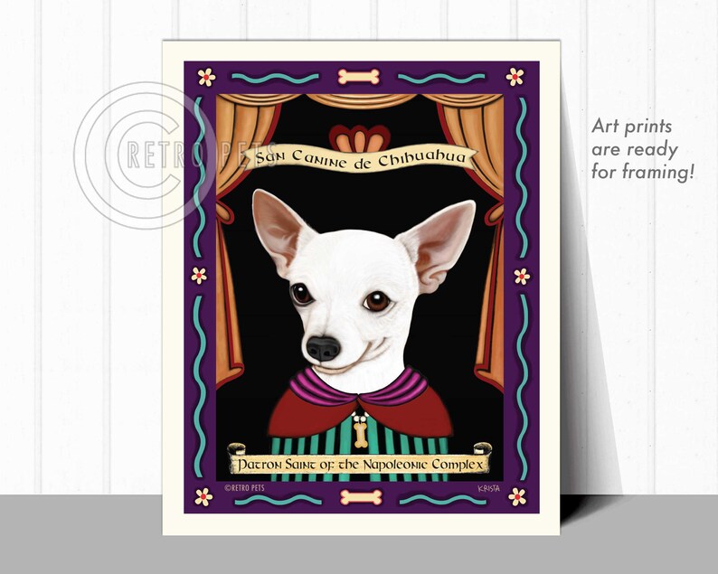 Chihuahua Art, Dog Wall Art, Dog Decor, Napoleonic Complex, Dog ...