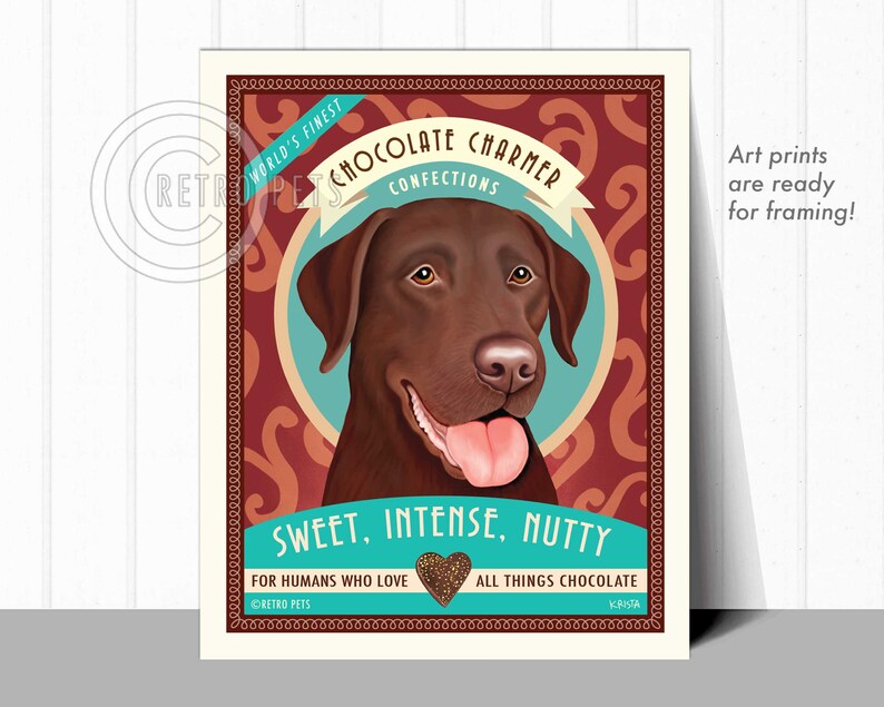 Chocolate Lab Art, Dog Wall Art, Dog Decor, Dog Lover Gift, Kitchen ...