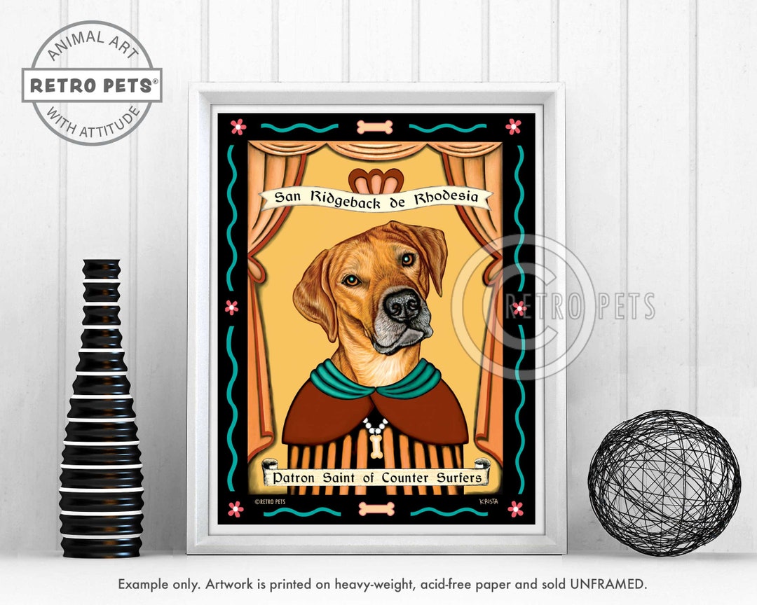 Rhodesian Ridgeback Art, Dog Wall Art, Dog Decor, Counter Surfers ...