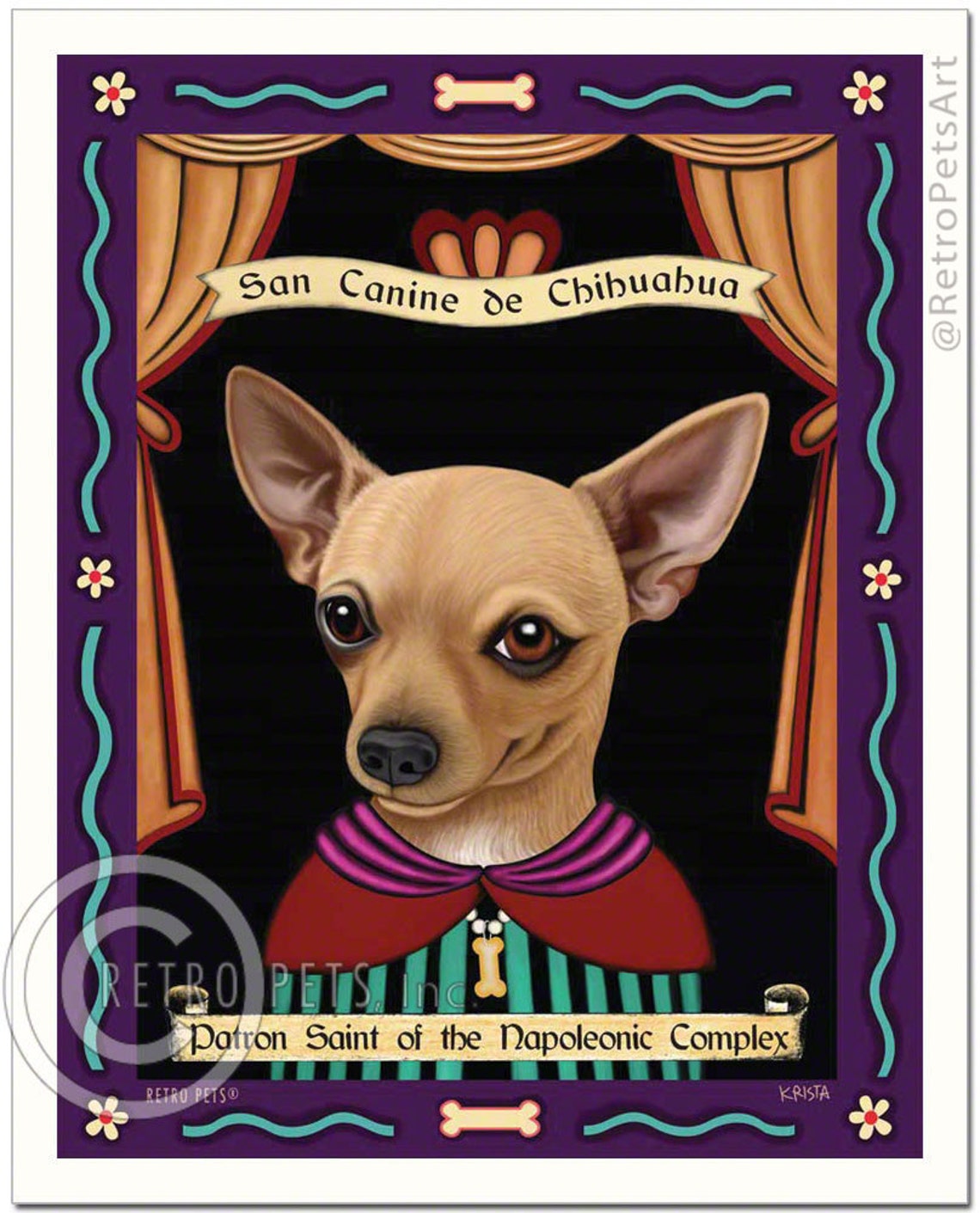 Chihuahua Art Dog Wall Art Napoleonic Complex Dog Decor - Etsy