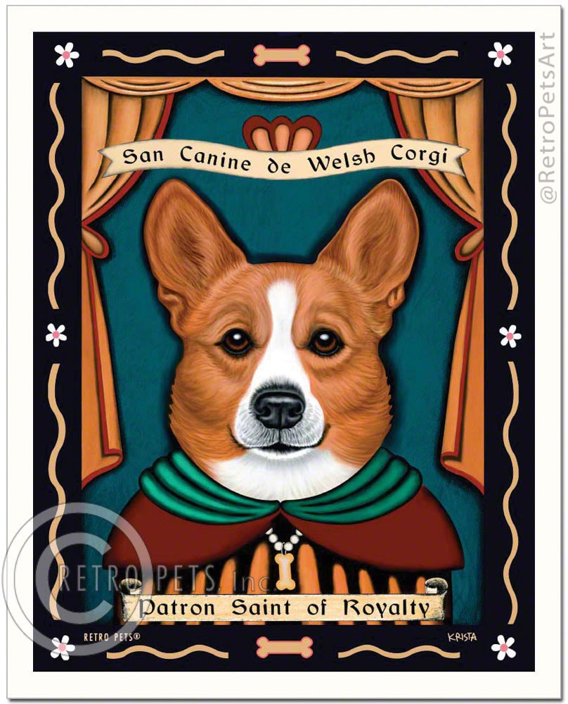 Corgi Art, Welsh Corgi, Dog Wall Art, Dog Decor, Royalty, Dog ...