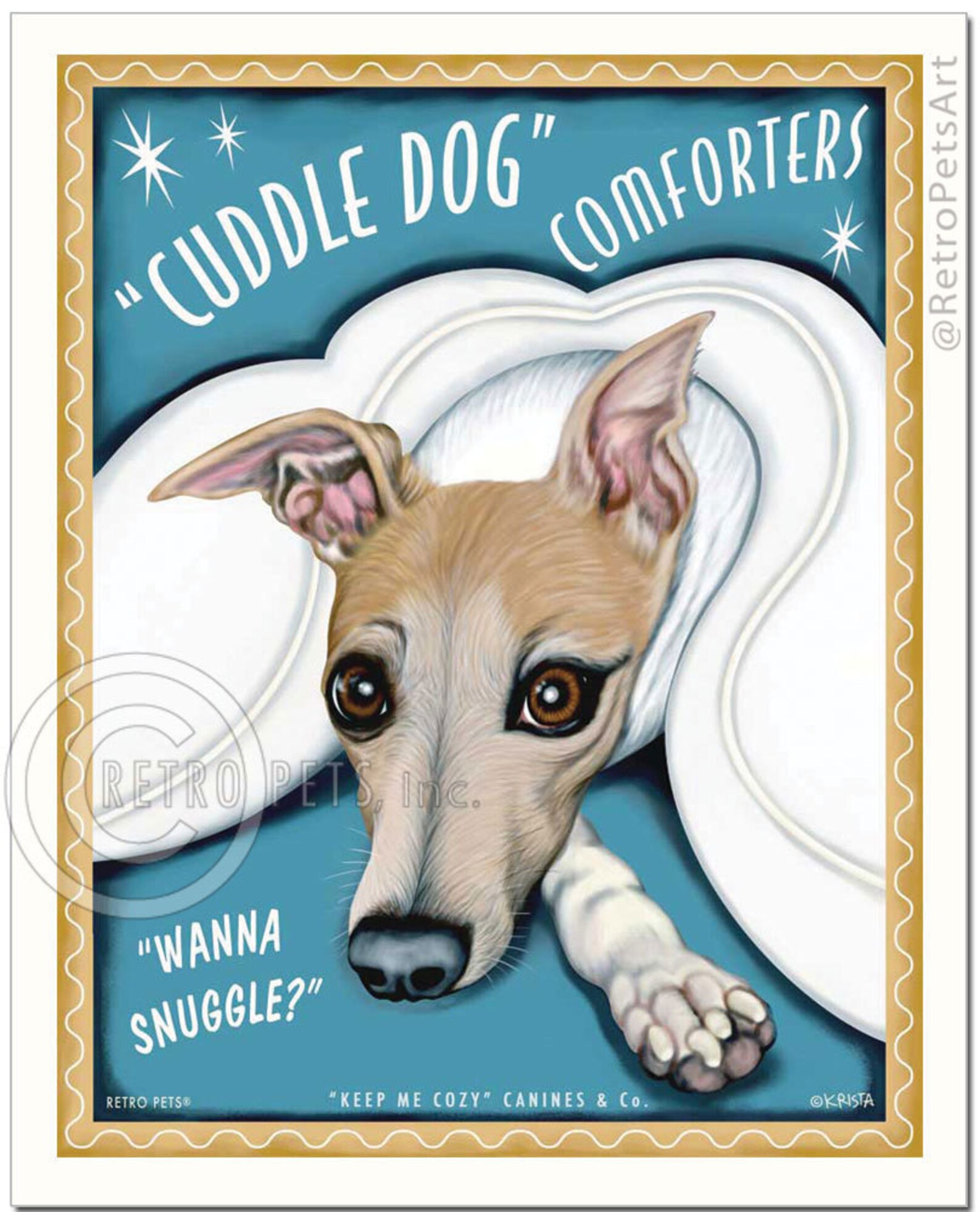 Whippet Art, Dog Art, Dog Decor, Whippet Gift, Dog Lover Gift, Whippet ...