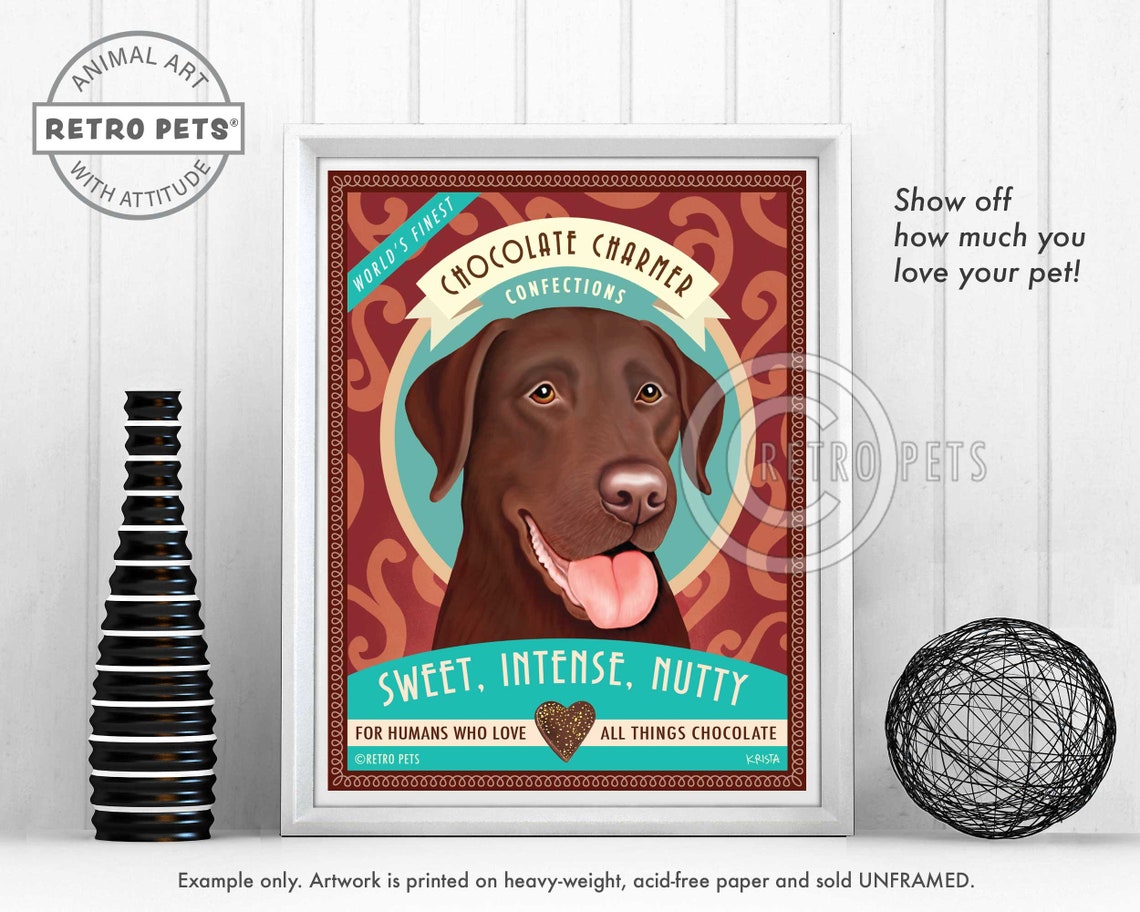 Chocolate Lab Art Dog Wall Art Dog Decor Dog Lover Gift | Etsy