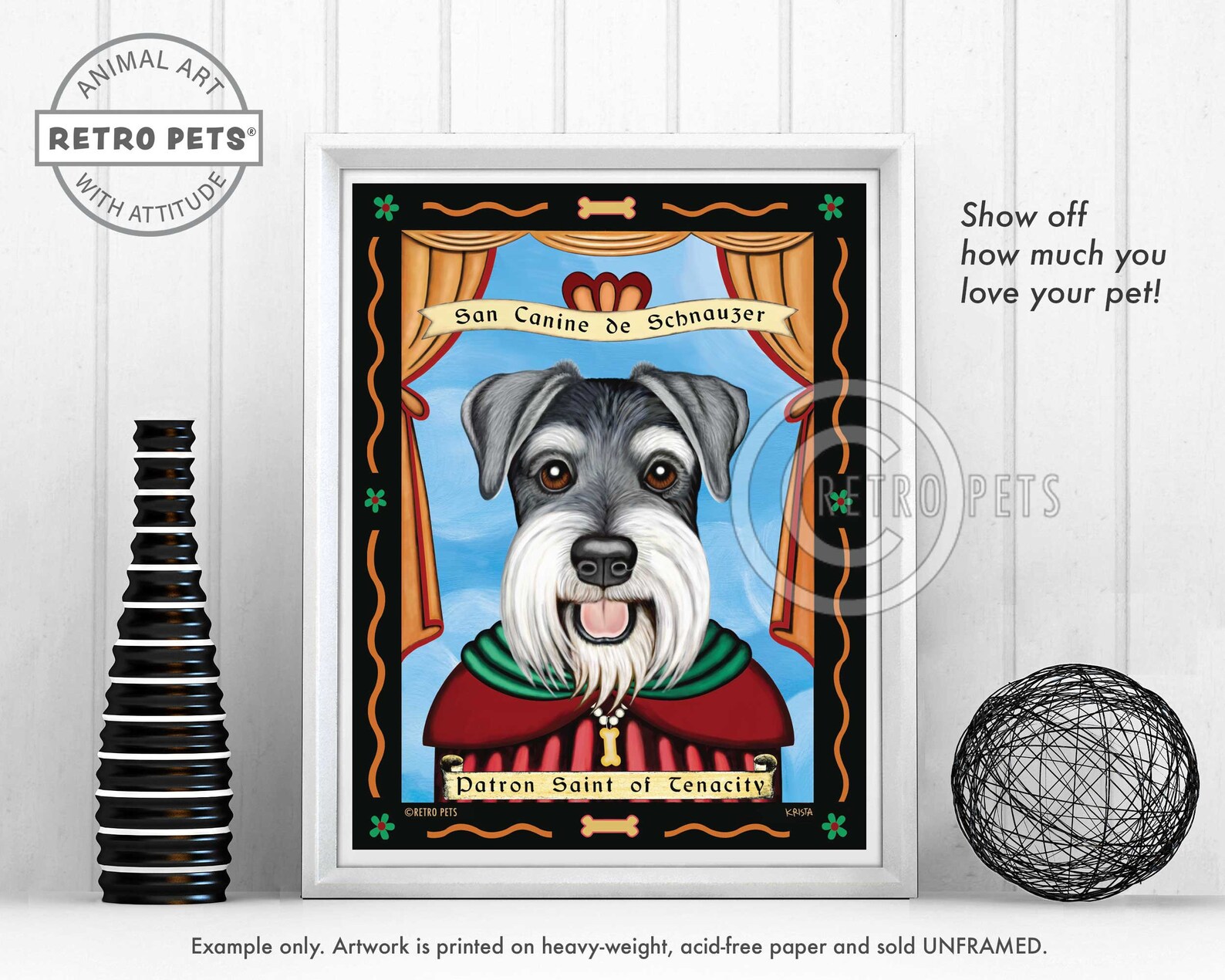 Schnauzer Art Dog Wall Art Dog Decor Tenacity Kitchen | Etsy