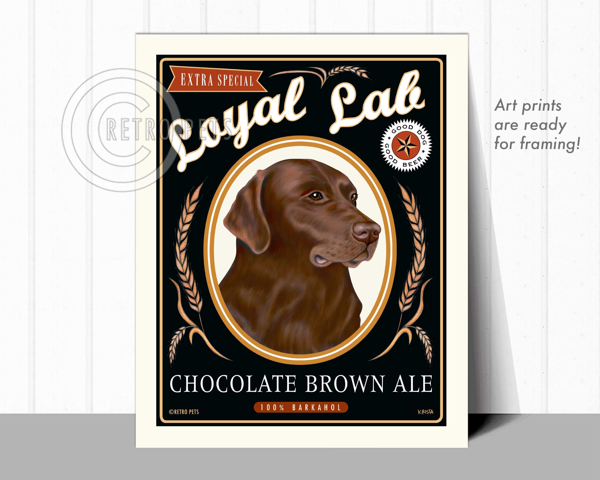 Chocolate Lab Art Dog Wall Art Dog Decor Chocolate Brown | Etsy