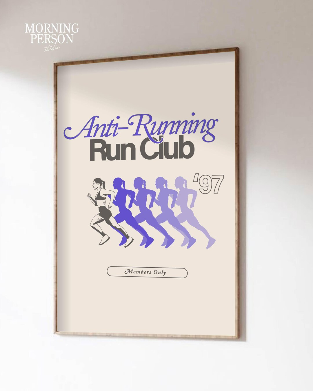 Matte Posters, Retro Runner Wall Art Print 'anti-running Run Club ...