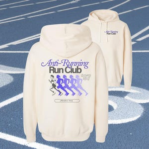 Retro Anti Running Run Club Graphic Hoodie, Workout Track Cross Country ...