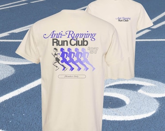 Retro Anti Running Run Club Graphic Hoodie, Workout Track Cross Country ...
