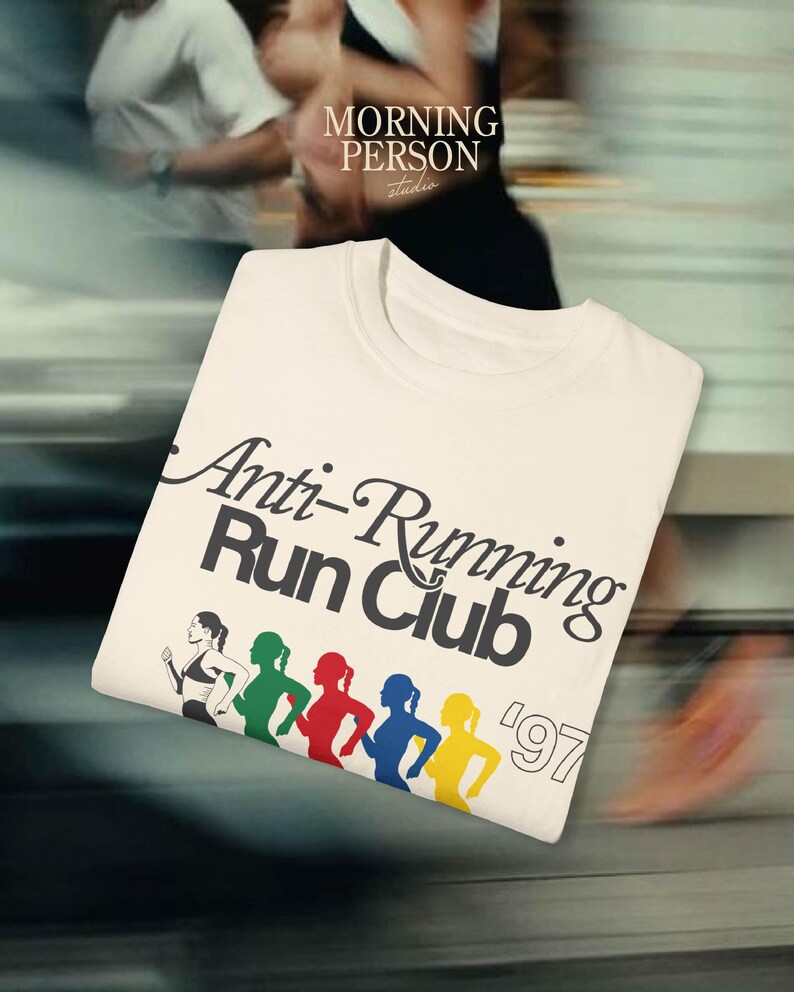 Retro Anti Running Run Club Graphic Crewneck, Unisex Track Cross ...