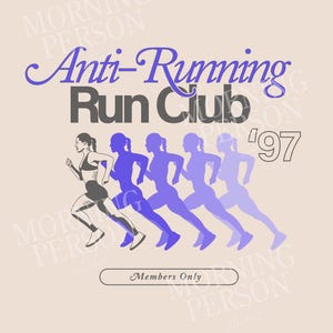Retro Anti Running Run Club Graphic Hoodie, Workout Track Cross Country ...