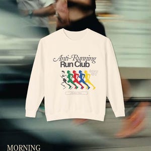 Retro Anti Running Run Club Graphic Crewneck, Unisex Track Cross ...