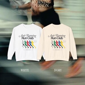 Retro Anti Running Run Club Graphic Crewneck, Unisex Track Cross ...