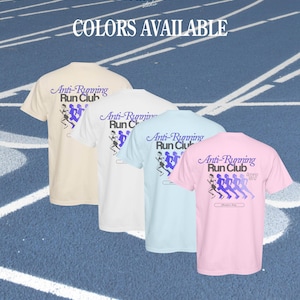 Retro Anti-running Run Club Tee: Comfort Colors Graphic T-shirt - Etsy