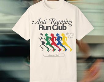 Retro Anti Running Run Club Graphic Crewneck, Unisex Track Cross ...