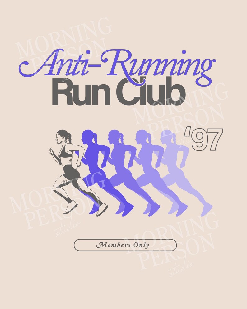 Matte Posters, Retro Runner Wall Art Print 'anti-running Run Club ...