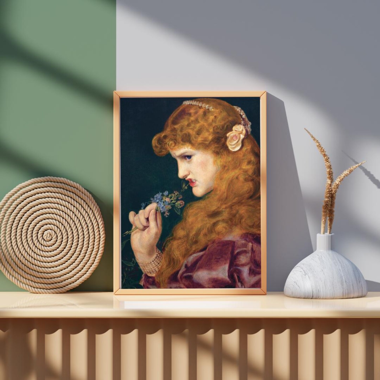 Love’s Shadow Vintage Art | Romantic Redhead Printable | Valentine’s ...