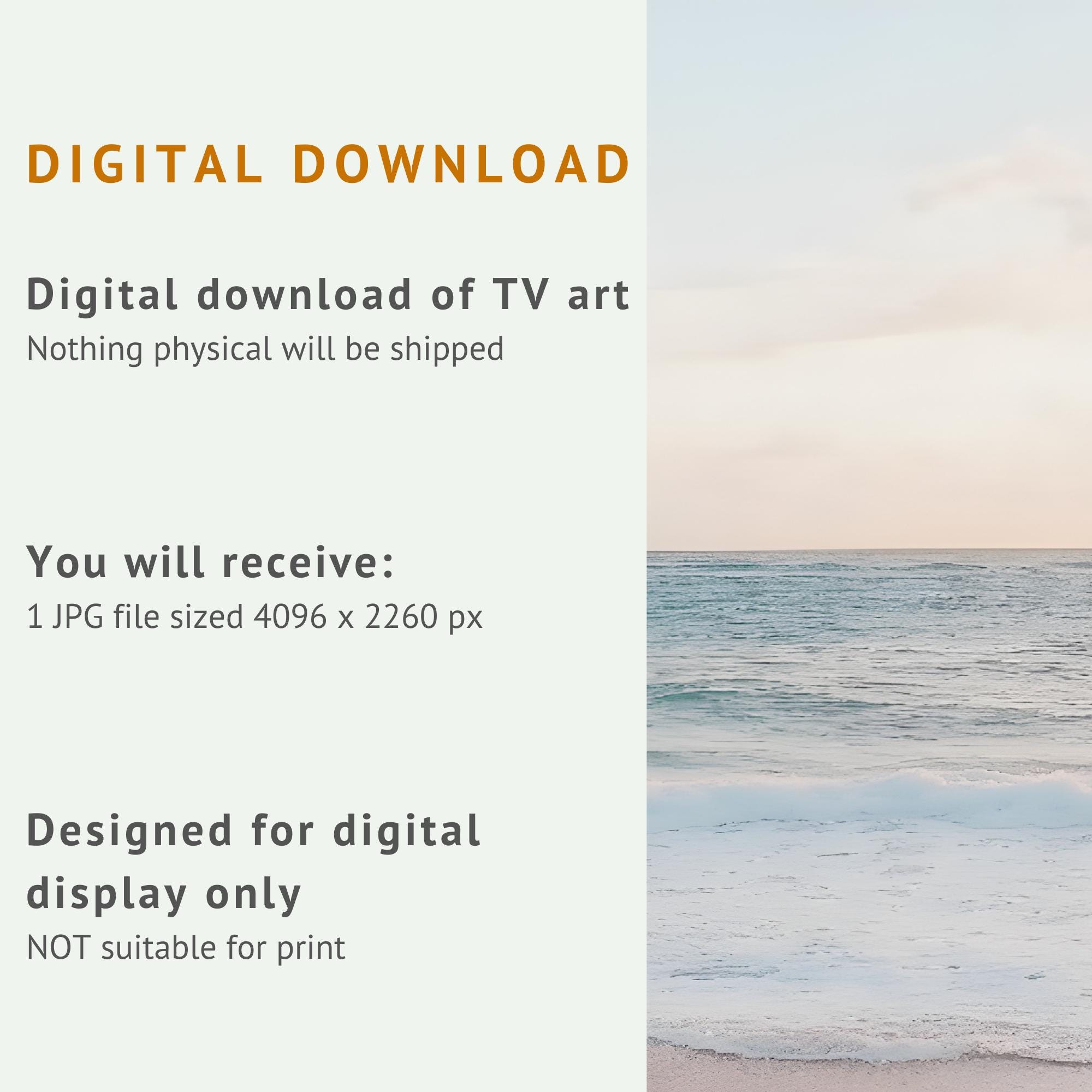 FRAME TV Art. 4k Photo of the Ocean on a Calm Day. Etheral Lighting ...