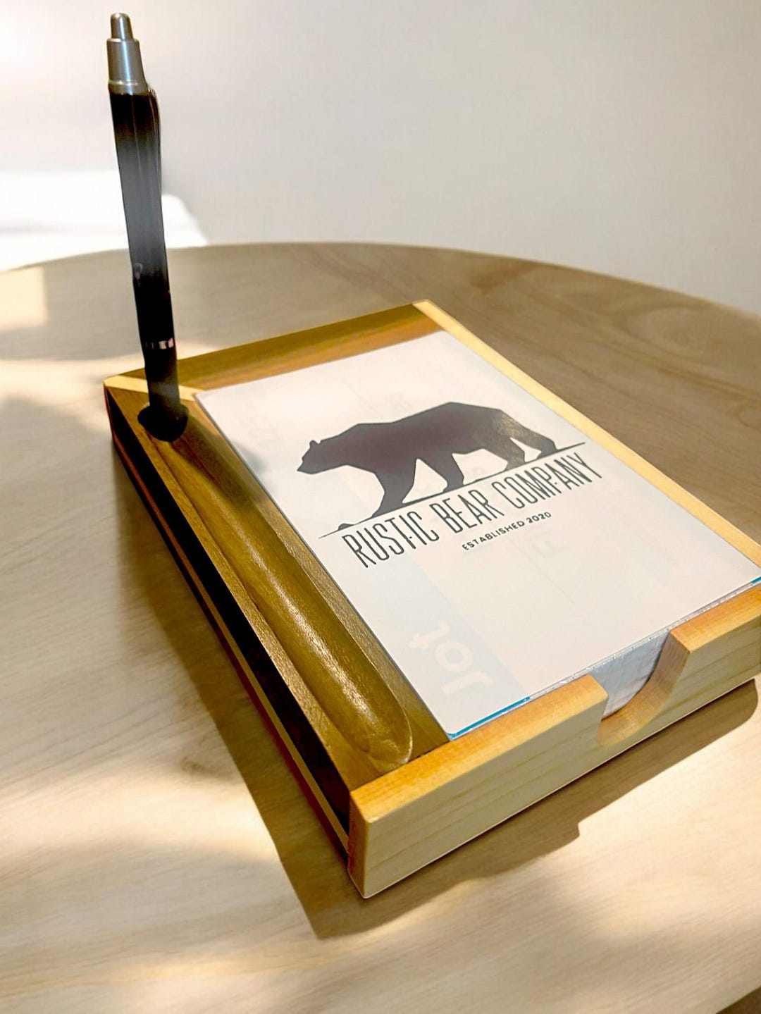 Handcrafted Rustic Note and Pen Holder With Blank Notes - Etsy