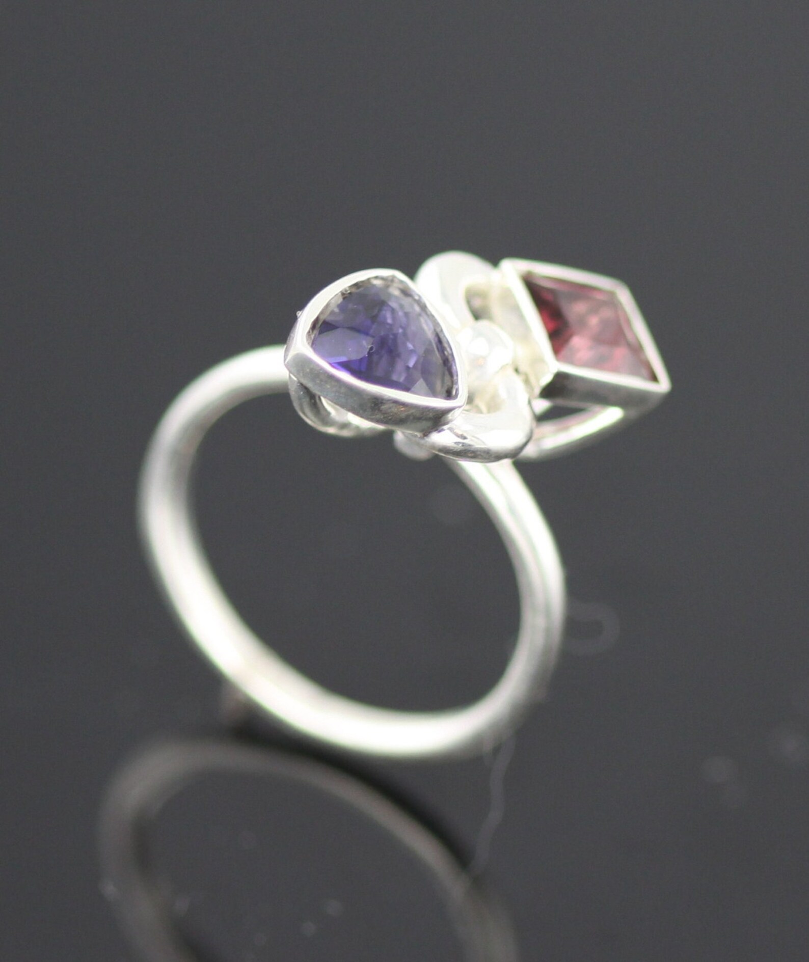Sterling Silver Ring Set With One 5mm Square Facet Rhodolite - Etsy