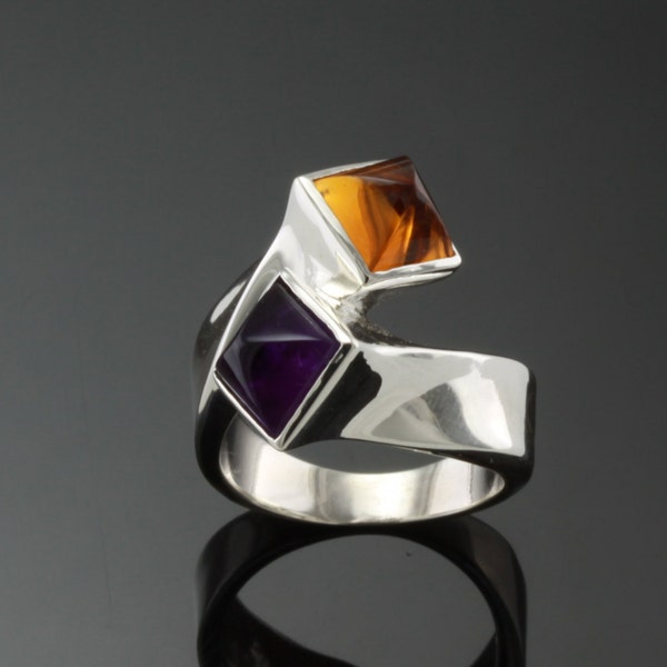 Square Stone Ring - Etsy