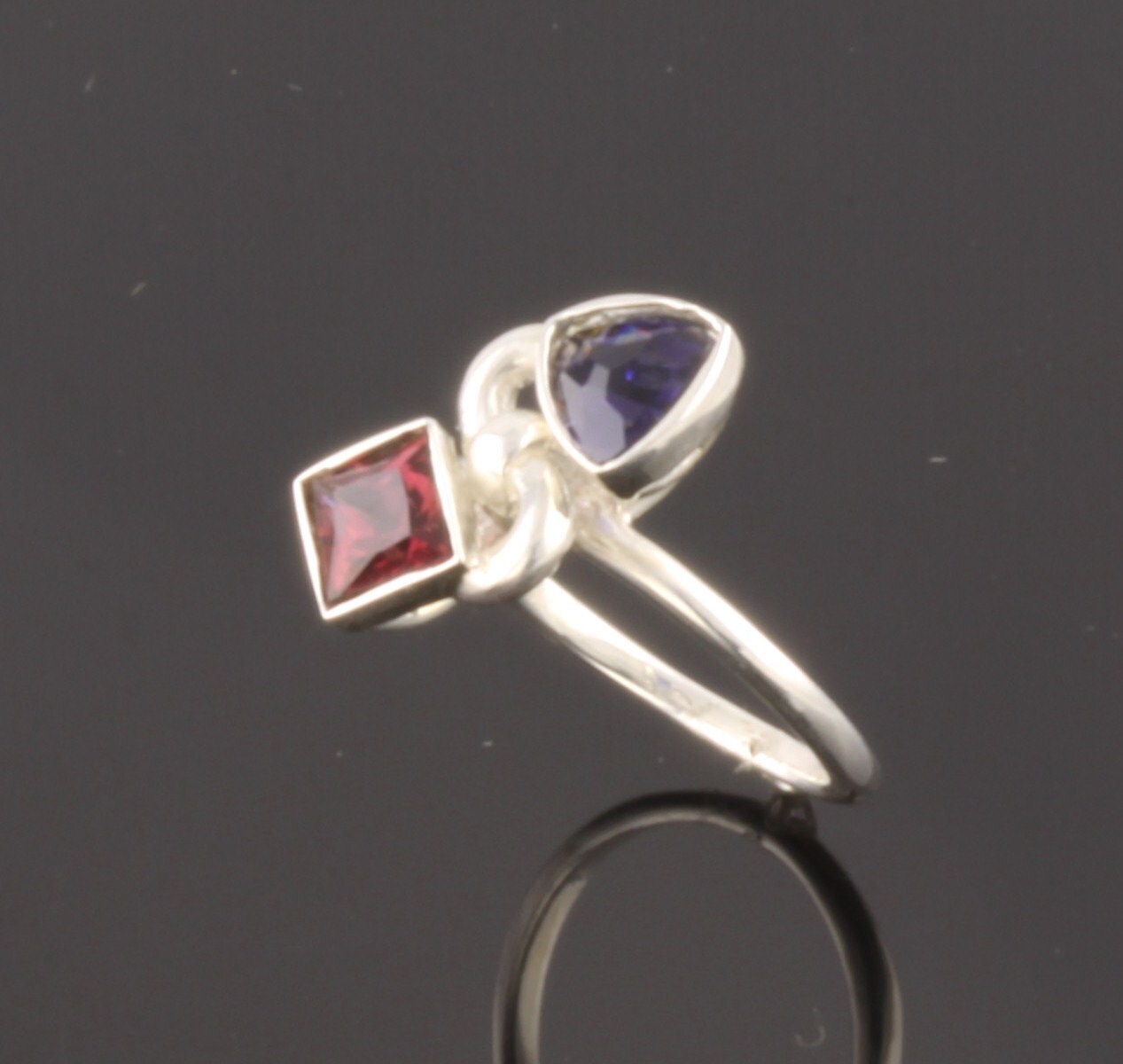 Sterling Silver Ring Set With One 5mm Square Facet Rhodolite - Etsy