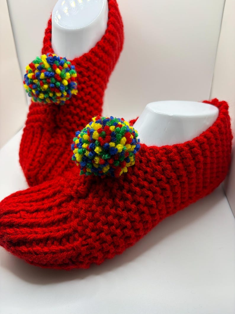 Woman’s Autism Awareness Red Handmade Slippers - Etsy