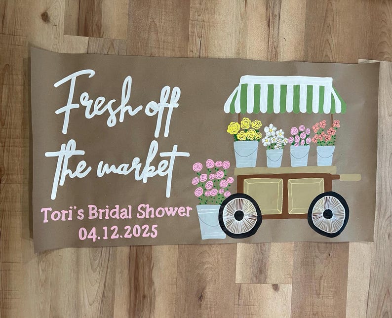 Hand Painted Bachelorette Banner, Bridal Shower Banner, Kraft Paper ...