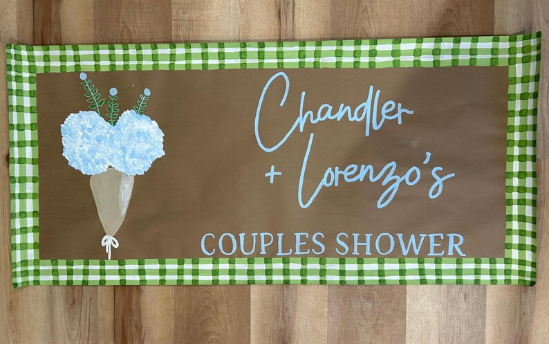 Hand Painted Custom Bridal Shower Banner: Kraft Paper Party Decor - Etsy