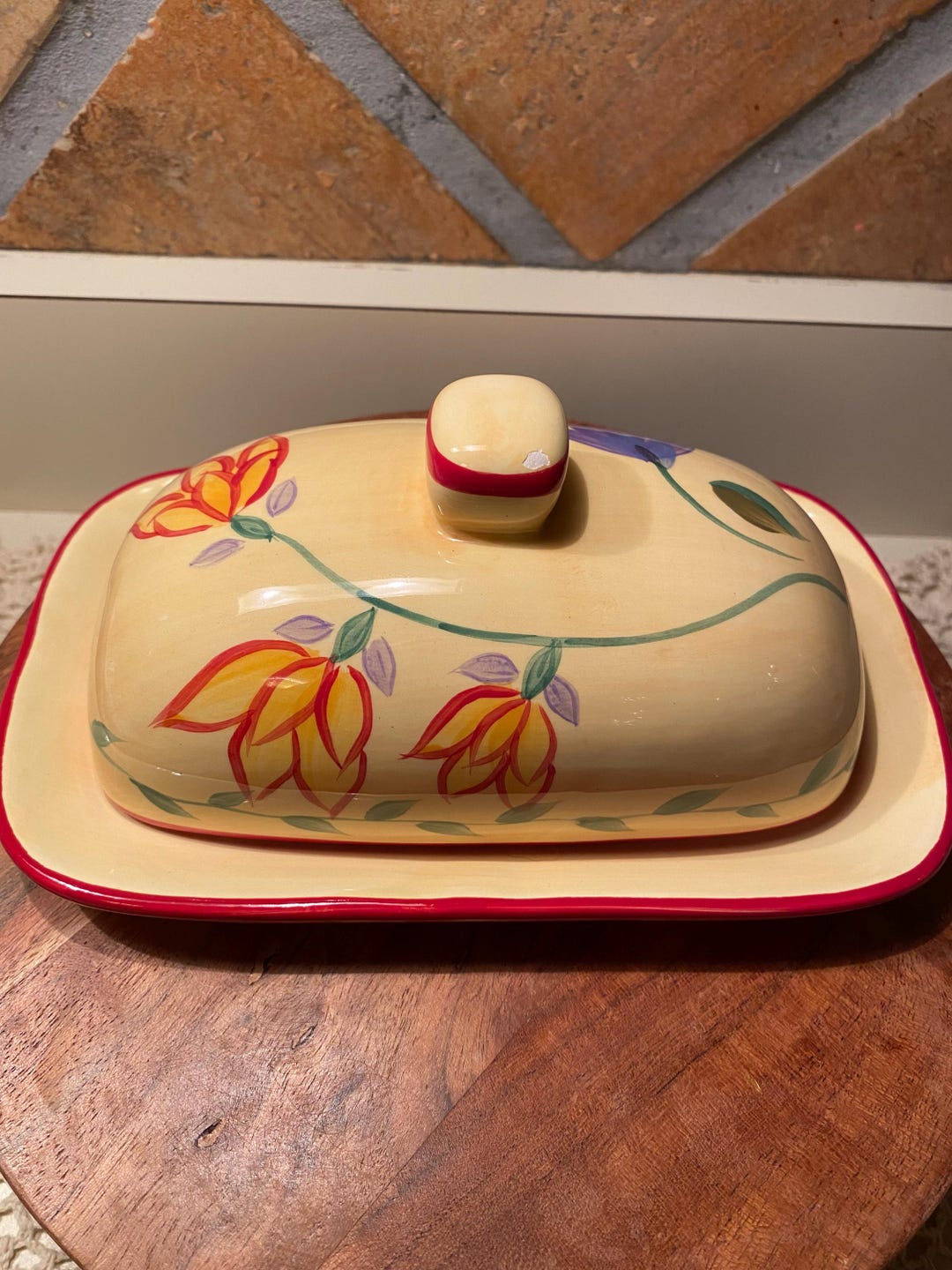 Pfaltzgraff Napoli Covered Butter Dish. Pfaltzgraff Hand Painted ...