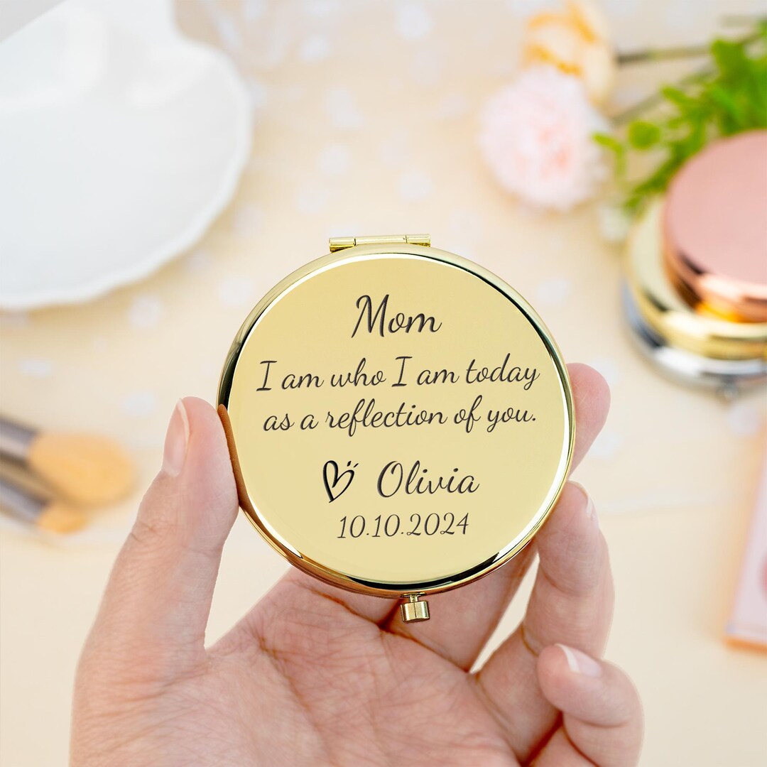 Personalized Engraved Compact Mirror,custom Pocket Mirror for Mom,hand ...