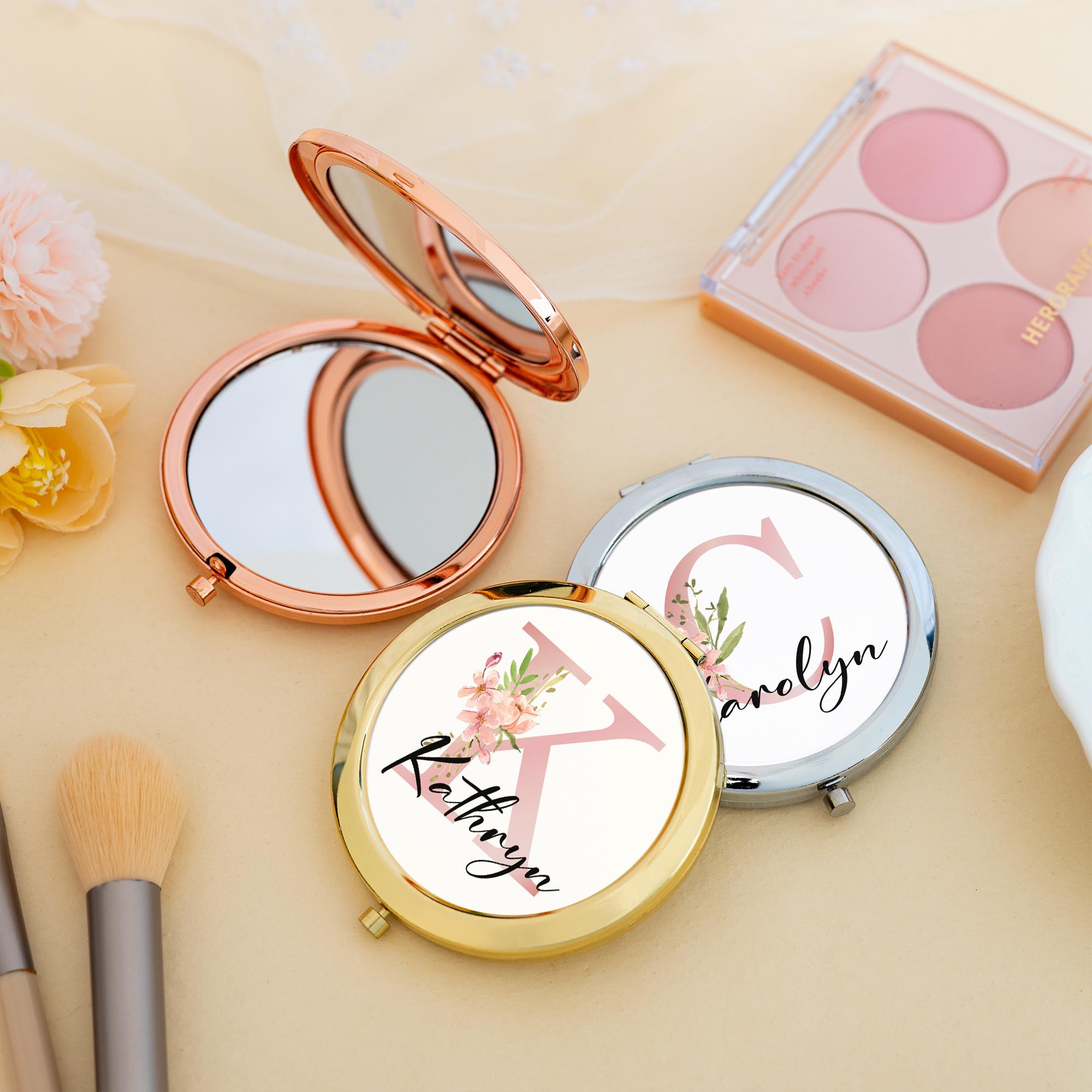 Personalised Initial and Name Compact Mirror,custom Makeup Mirror ...