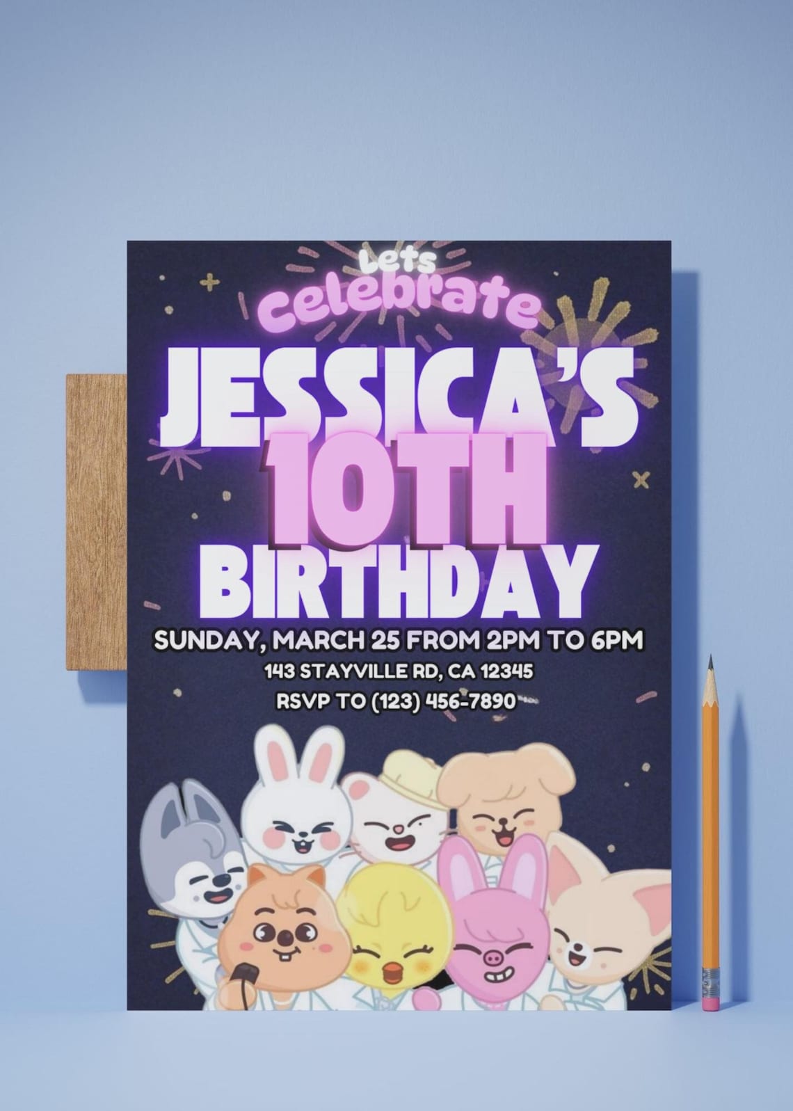 Stray Kids (skzoo) Birthday Invitation 003 - Etsy