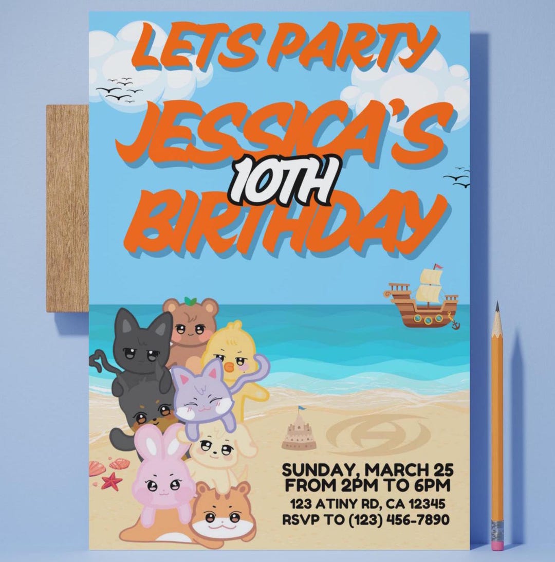 Ateez (aniteez) Birthday Invitation 001 - Etsy