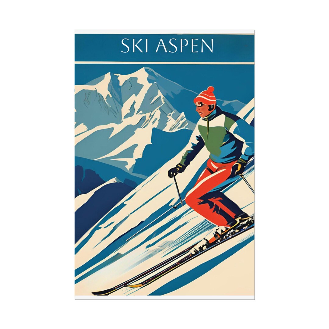 Vintage Ski Poster Prints, Retro Ski Wall Art, Mountain Cabin Decor ...