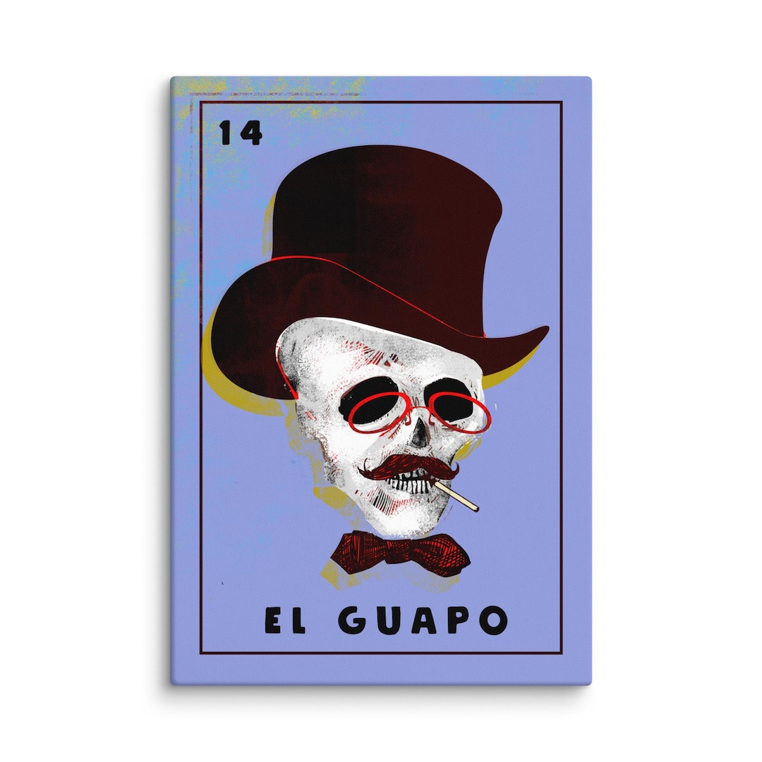 El Guapo, Handsome Man, Loteria Card Wall Art Thick Canvas on Wood ...