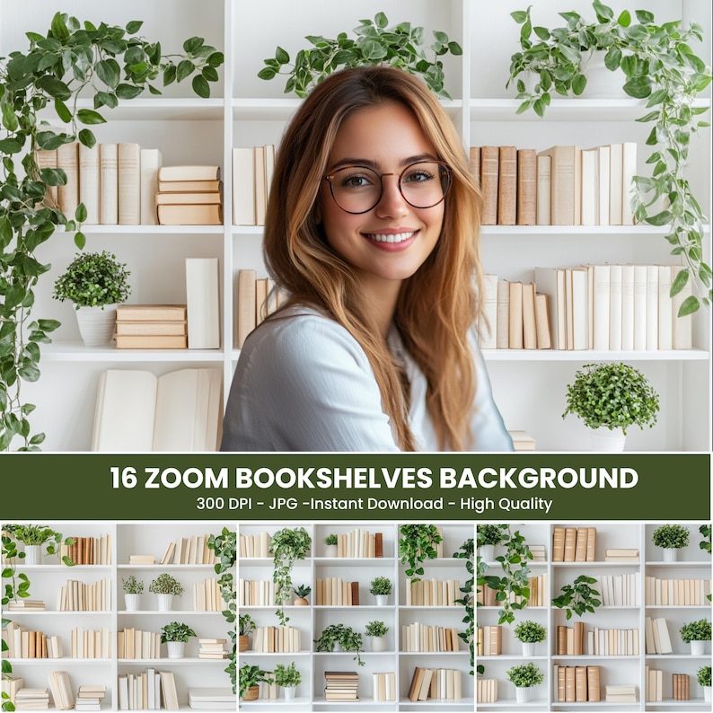 White Zoom Background Modern Office Virtual Background for Professional ...