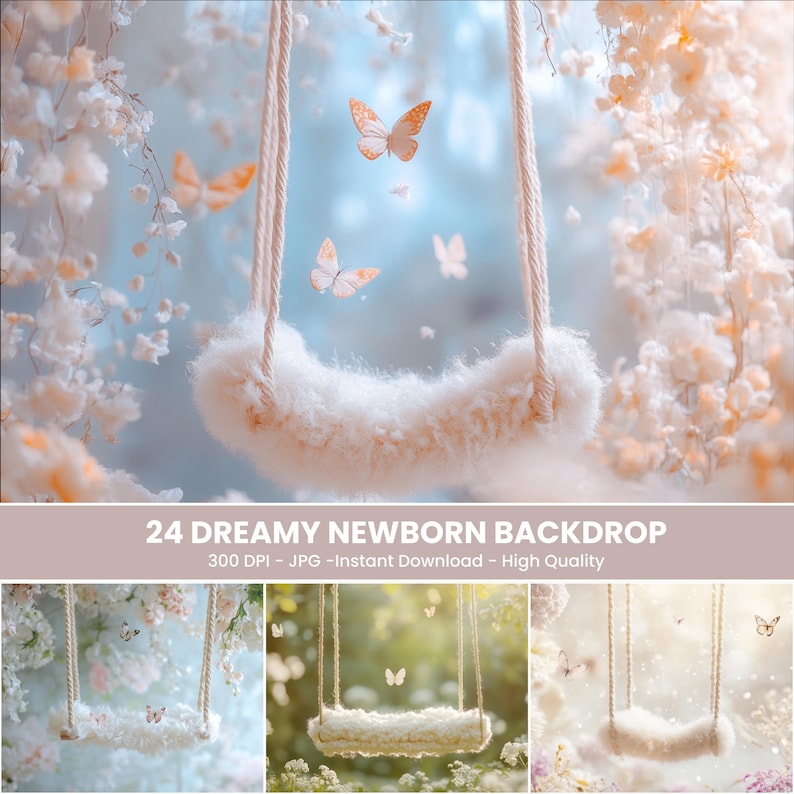 Dreamy Newborn Digital Backdrop Bundle: Baby Photo Overlays (JPG) - Etsy