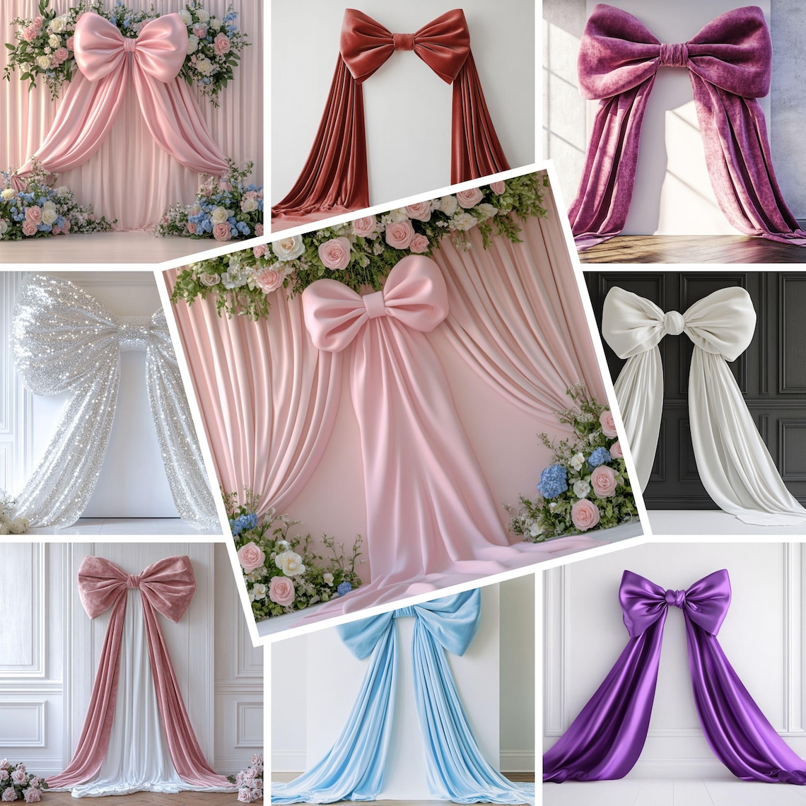 Giant Bow Backdrop Elegant Events Stunning Large Bow Decor for ...