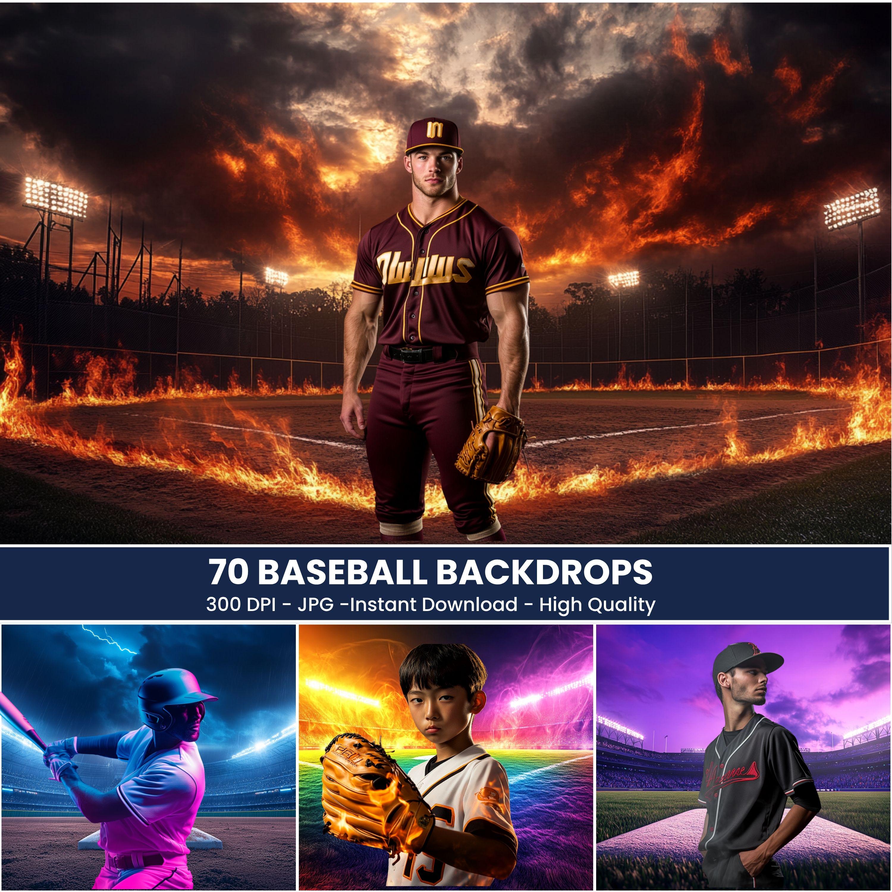 Baseball Stadium Backgrounds: Smoke Effect Photo Backdrops (digital ...