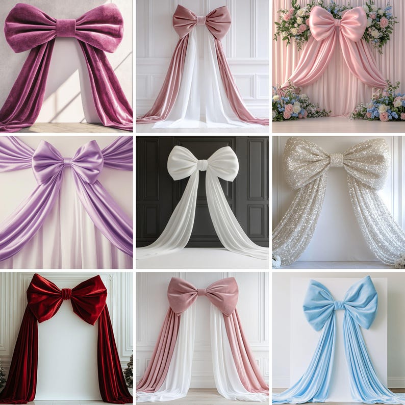 Giant Bow Backdrop Elegant Events Stunning Large Bow Decor for ...